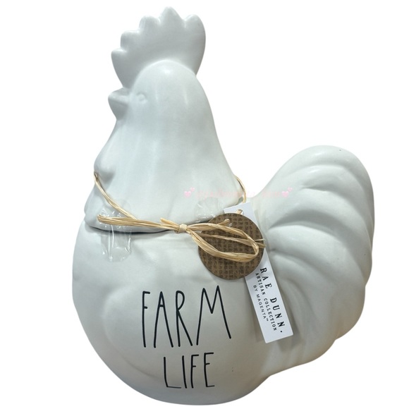 Rae Dunn | Other | Rae Dunn Farm Life White Ceramic Rooster Canister ...